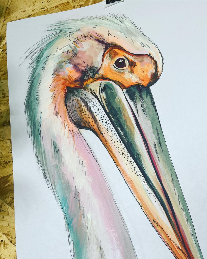 ROSÈ PELICAN ORIGINAL SKETCH – Sophie Long